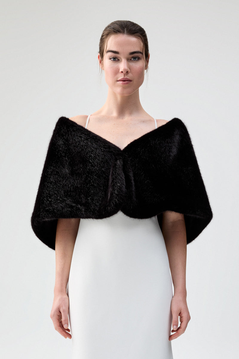 Yasmine Wrap in Black – Unreal Fur